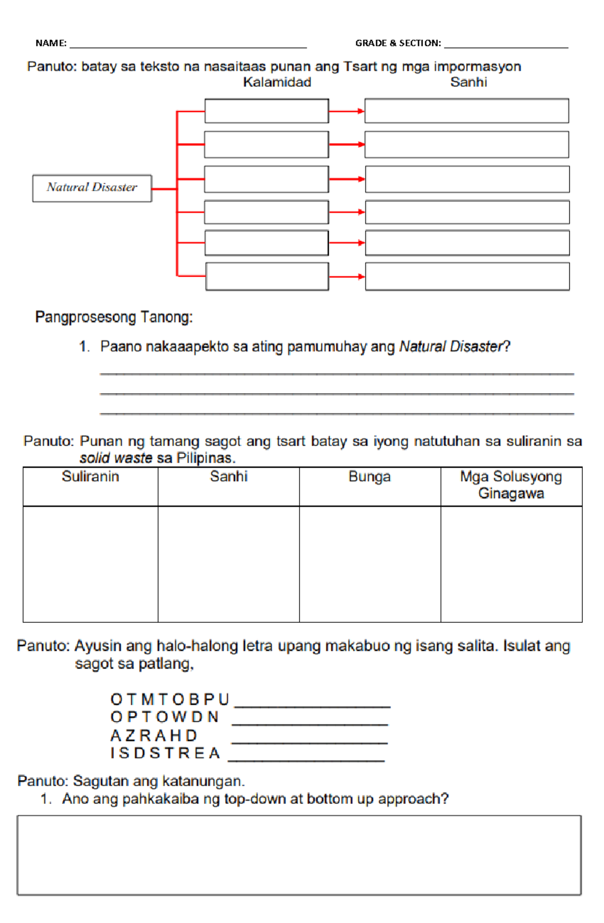 Activity Sheet #2 - Arpan - Health and Science - NAME