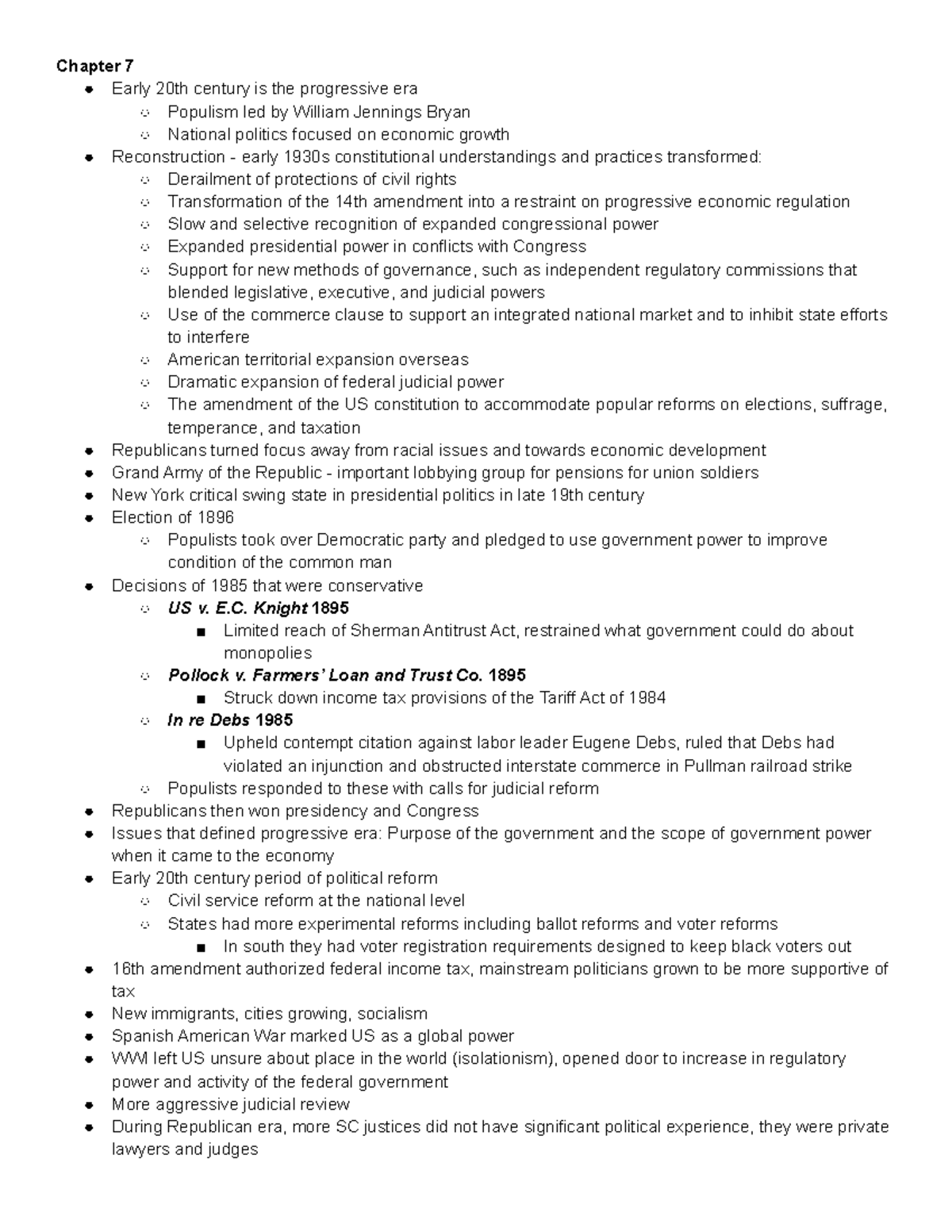 Textbook Notes post Midterm - Chapter 7 Early 20th century is the ...