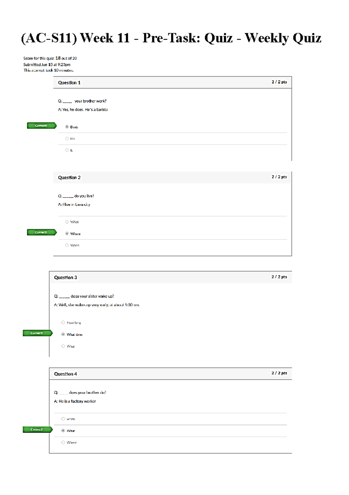 (AC-S11) Week 11 - Pre-Task Quiz - Weekly Quiz - Ingles I - Studocu