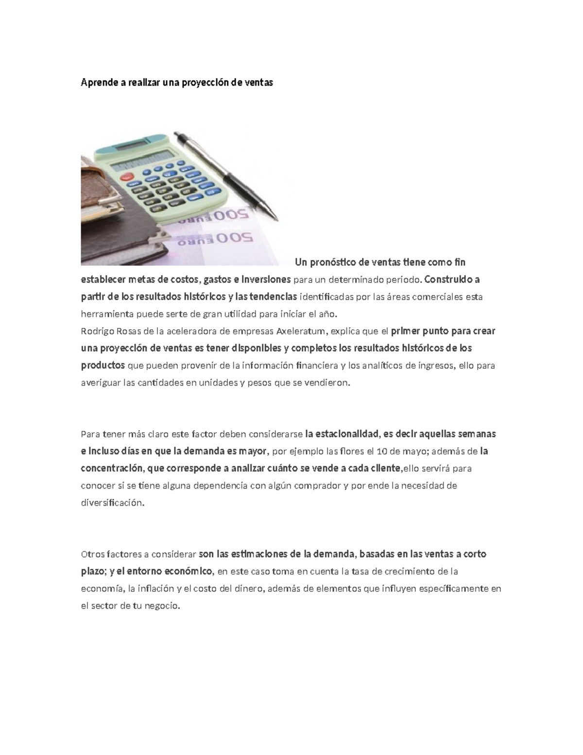 Aprende a realizar una proyección de ventas - Aprende a realizar una ...