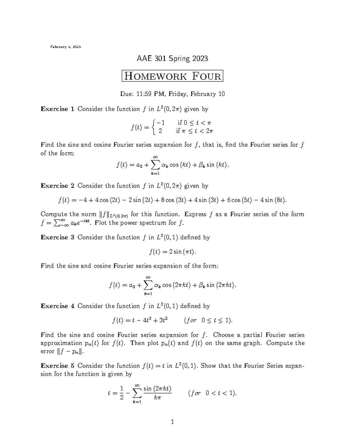 Aae301 HW4 - asdf - February 5, 2023 AAE 301 Spring 2023 Homework Four ...