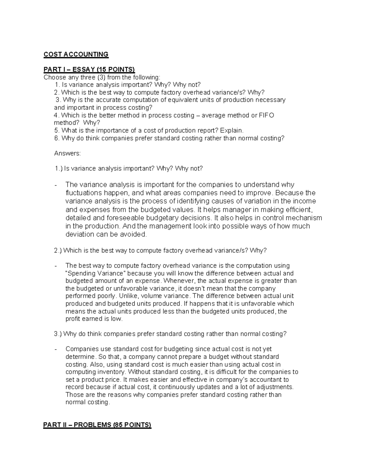 COST Accounting - The Average Costing Method takes the last purchase of ...