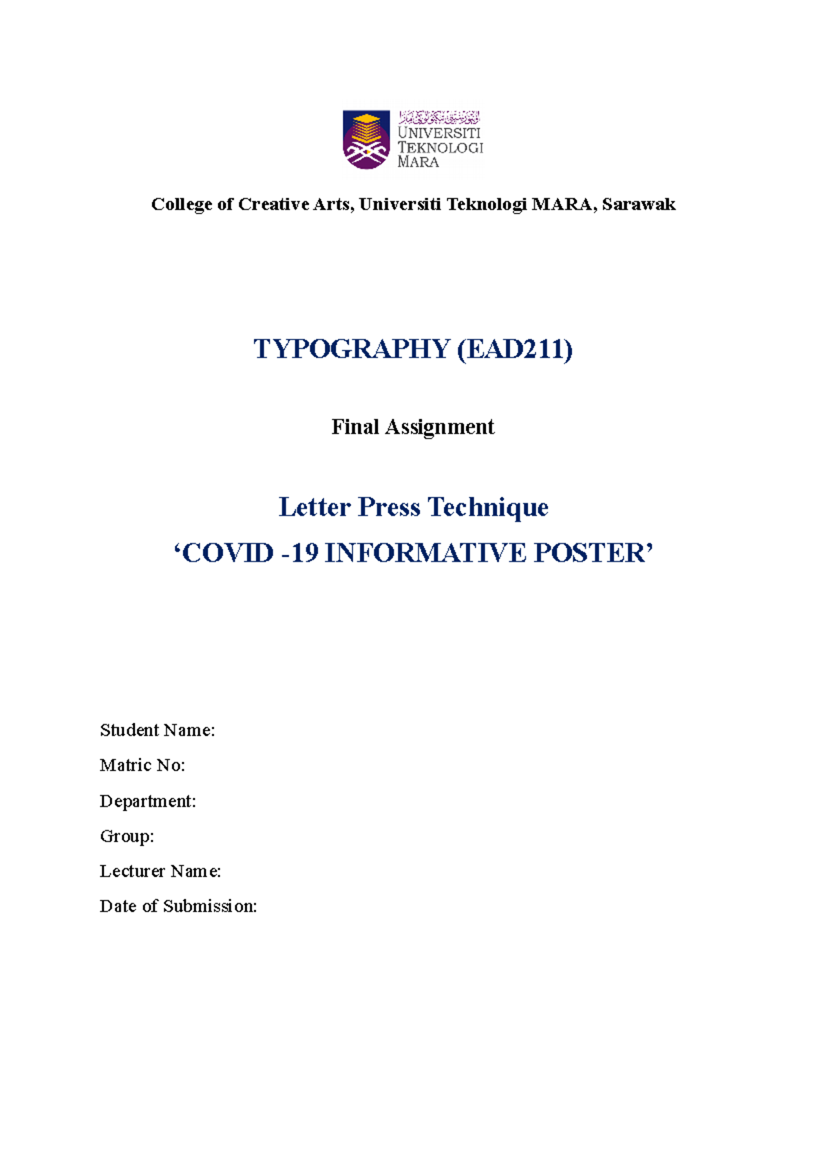 Template (Final Report EAD211) - College of Creative Arts, Universiti ...