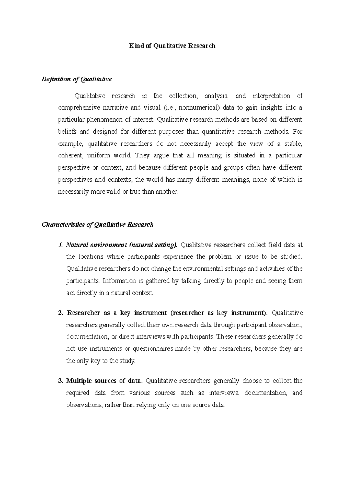 Kind of Qualitative Research - Kind of Qualitative Research Definition ...