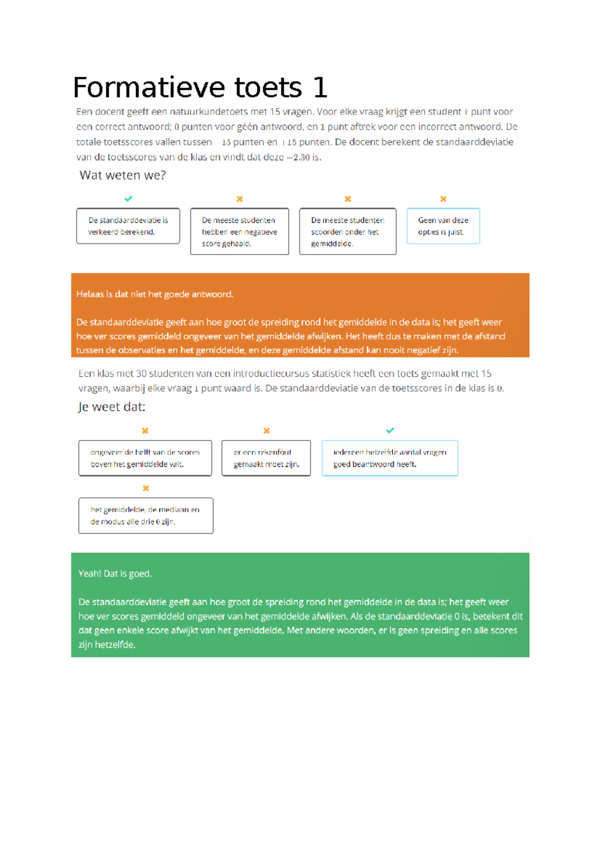 Formatieve toets 1 - Kennismaking met Onderzoeksmethoden en Statistiek ...