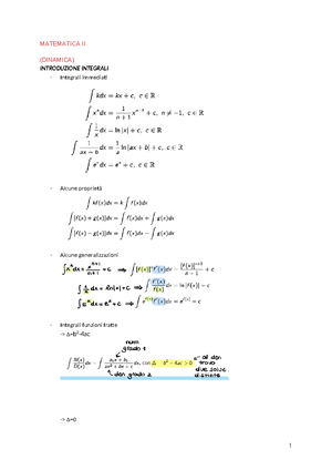 Esercizi-su-integrali - Matematica II - Studocu