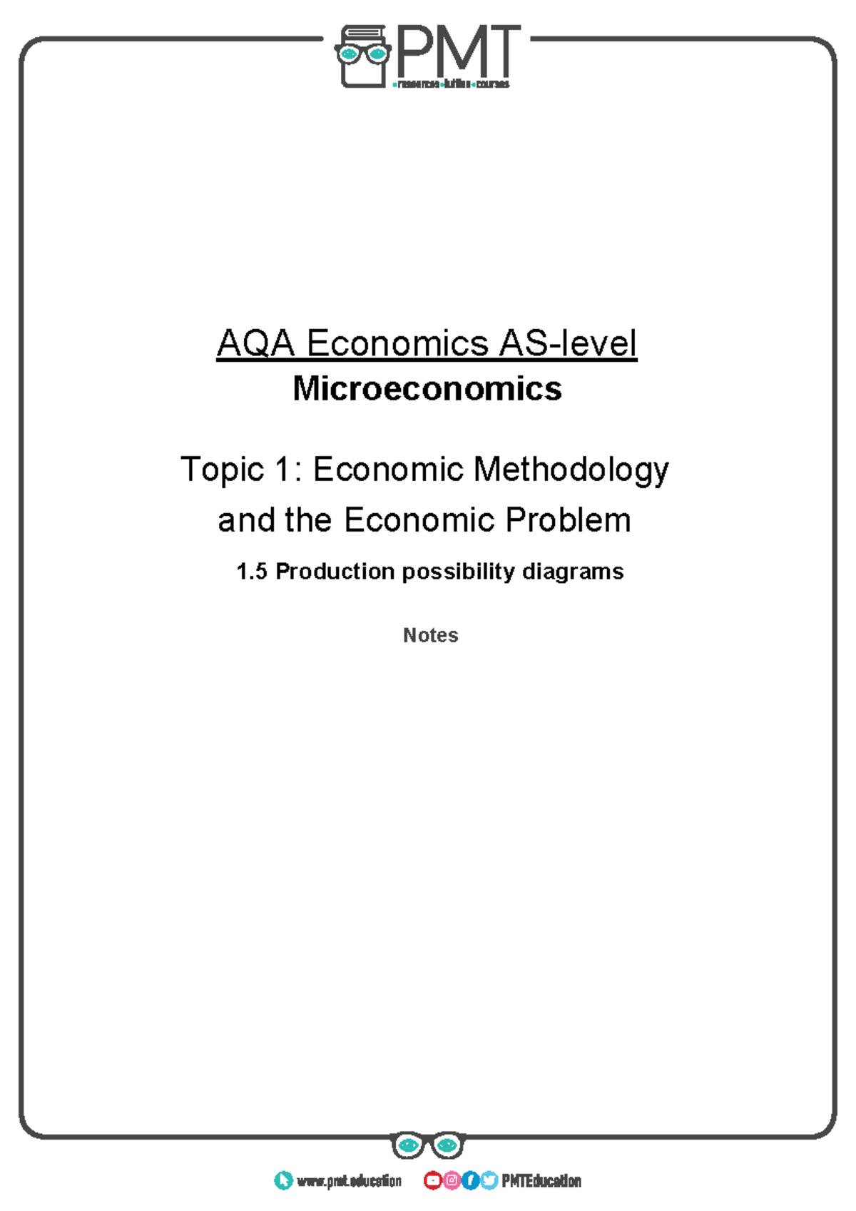 E) Production possibility diagrams - AQA Economics AS-level ...