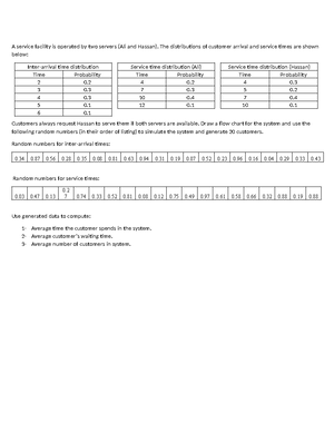 Simulation Exercises - Simulation Exercises Single Server A single ...