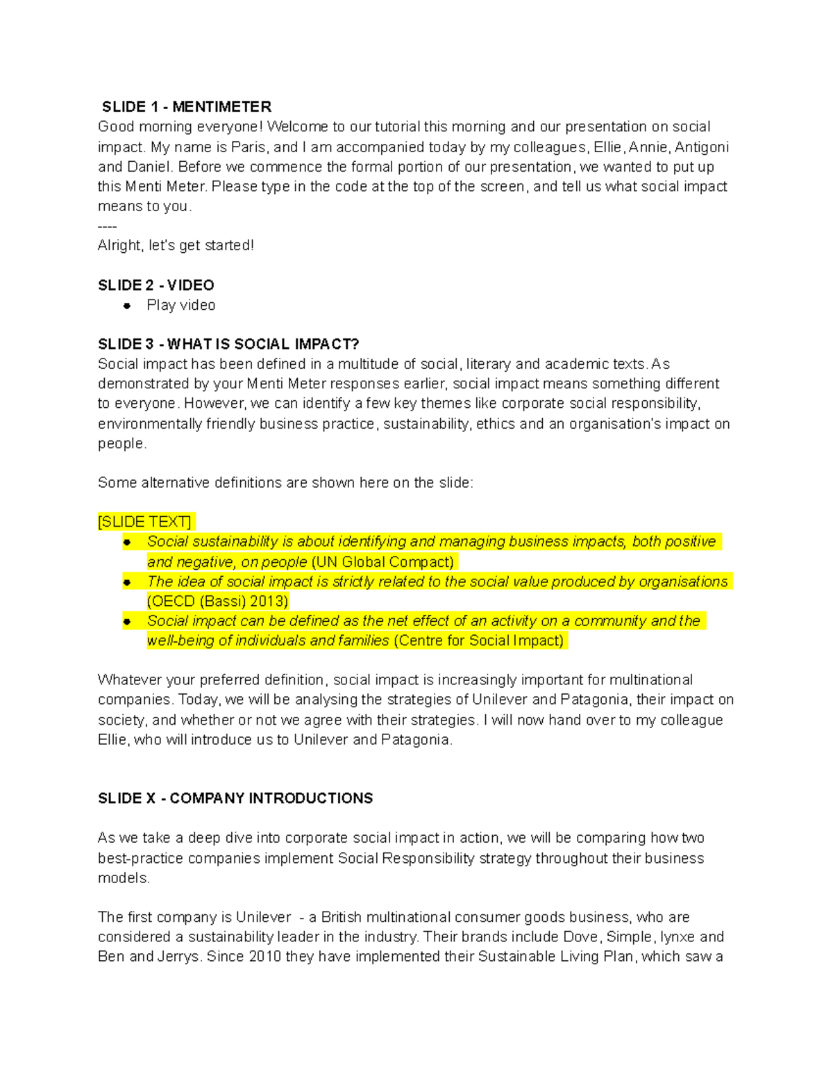 International Business Capstone - Group Assignment 1 Script - SLIDE 1 ...