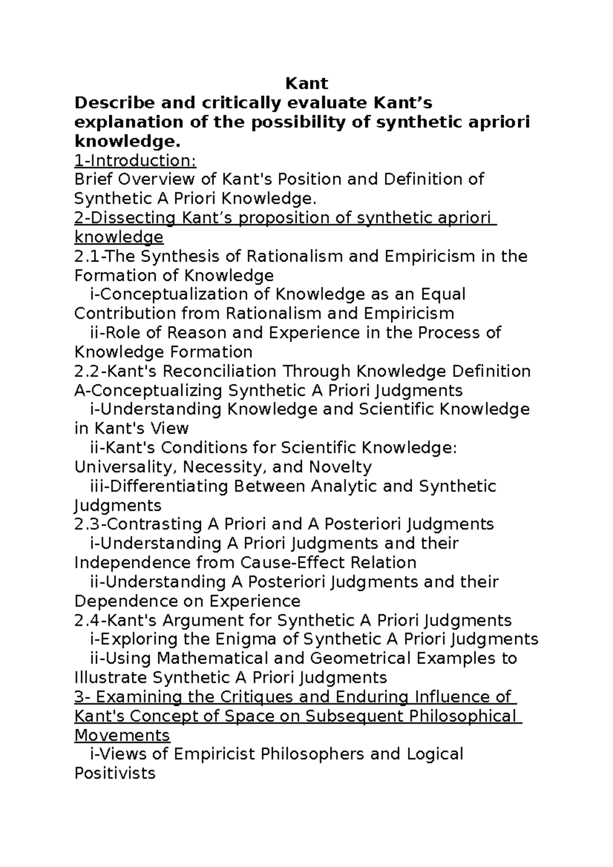 1-kant - These notes are useful if someone wants to understand Kant and ...