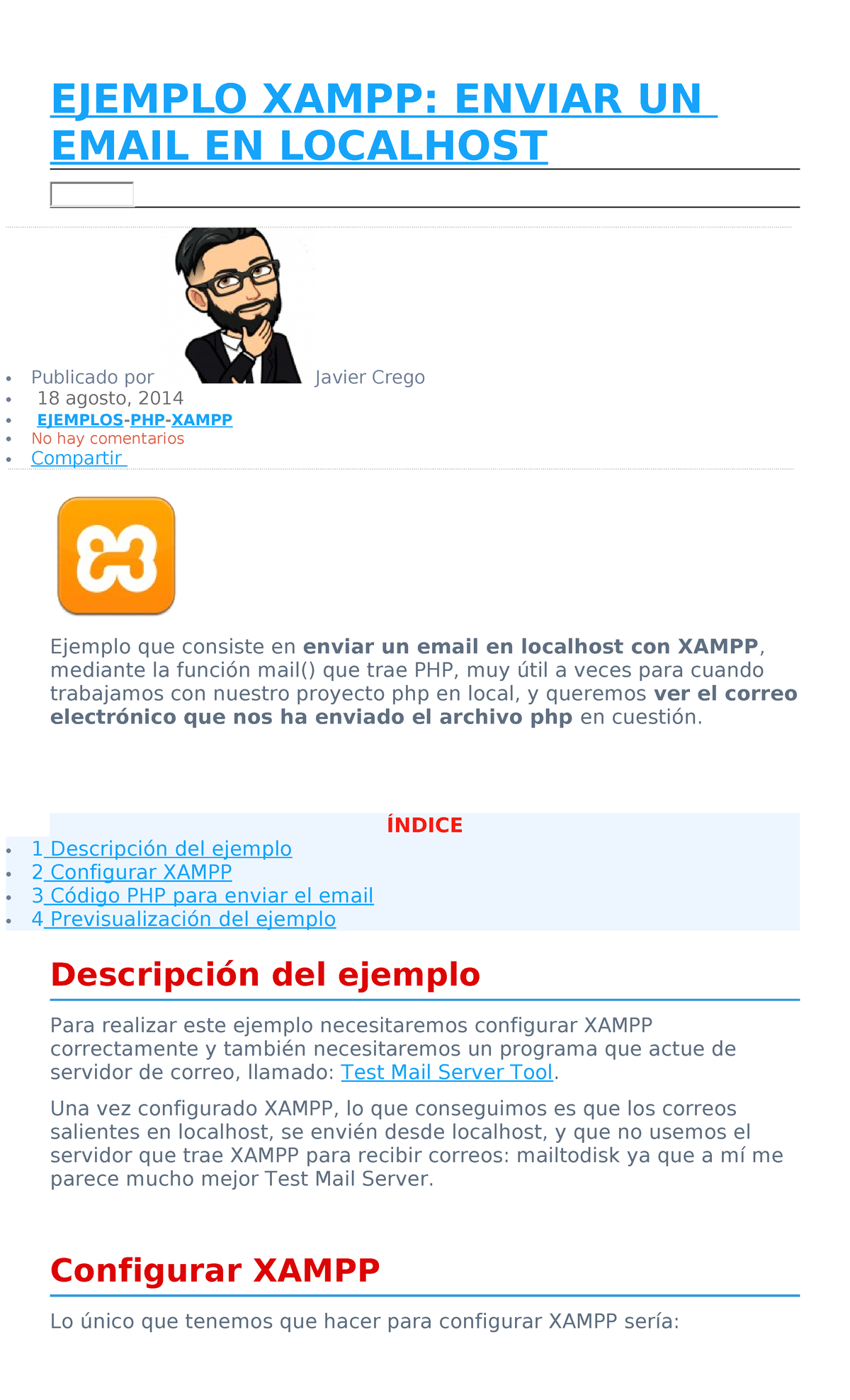 Xampp Enviar UN Email EN Localhost - EJEMPLO XAMPP: ENVIAR UN EMAIL EN ...