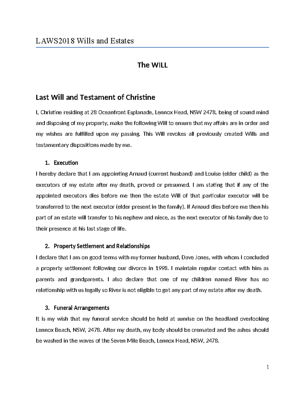 Will and Estates assignment upload - LAWS2018 Wills and Estates The ...