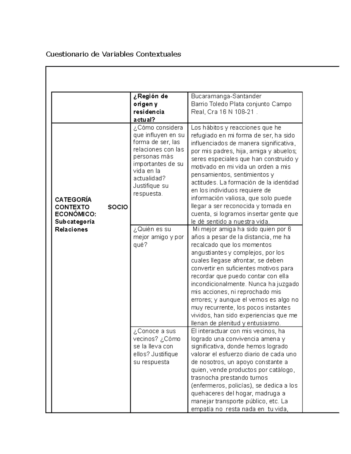 Fase 4 - Cuestionario de variables contextuales unad - Cuestionario de ...