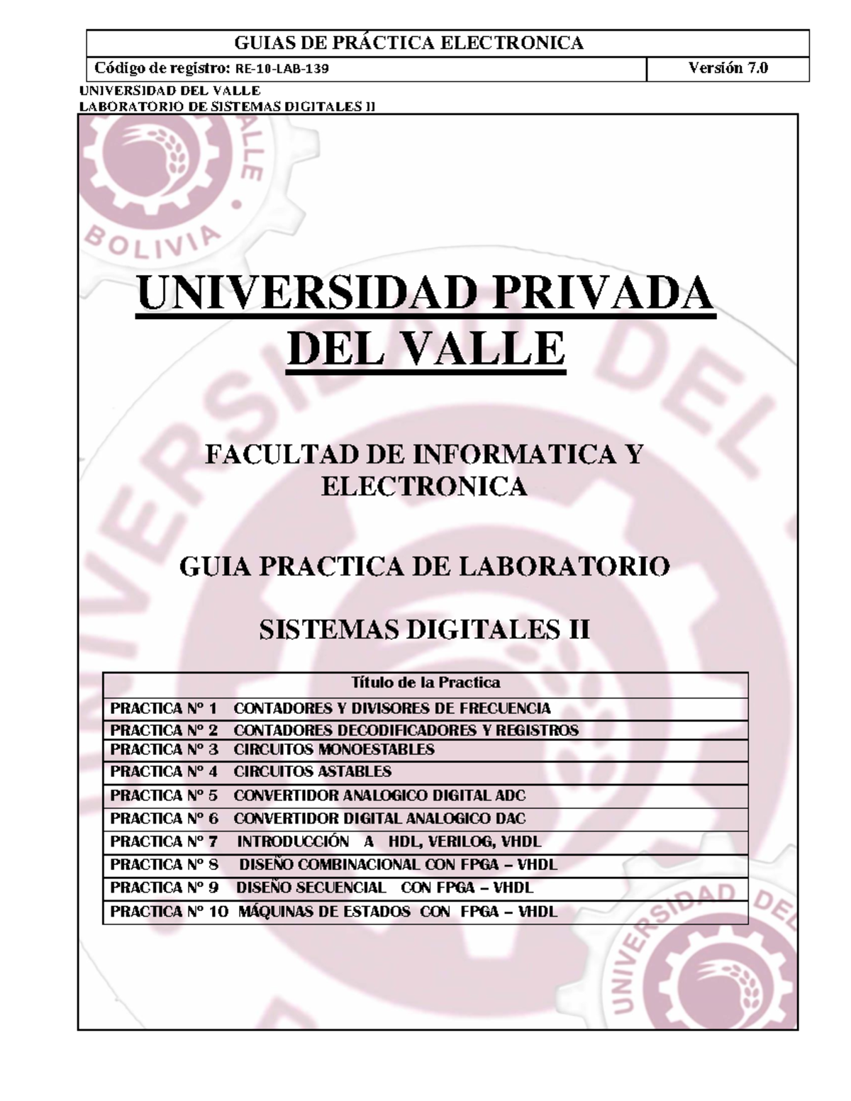 RE-10-LAB-139 Sistemas Digitales II v7 - Código de registro: RE- 10 ...