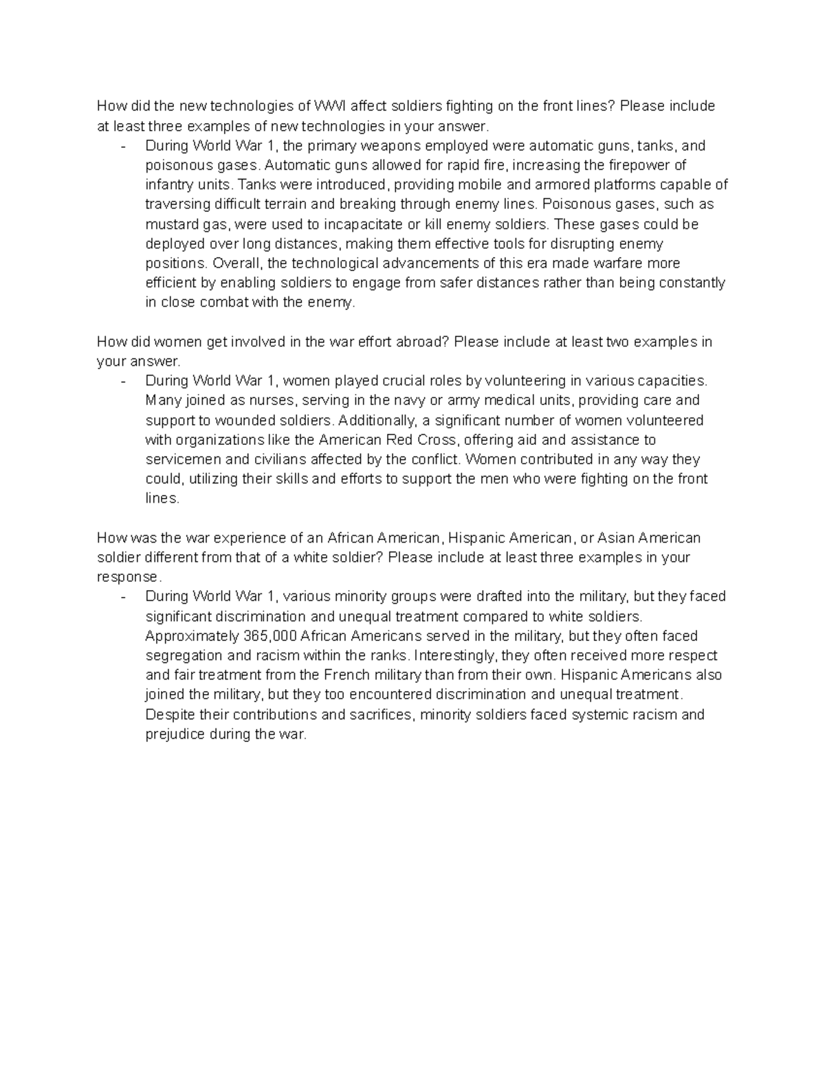 Assignment 03.05 A New Kind of War - How did the new technologies of ...