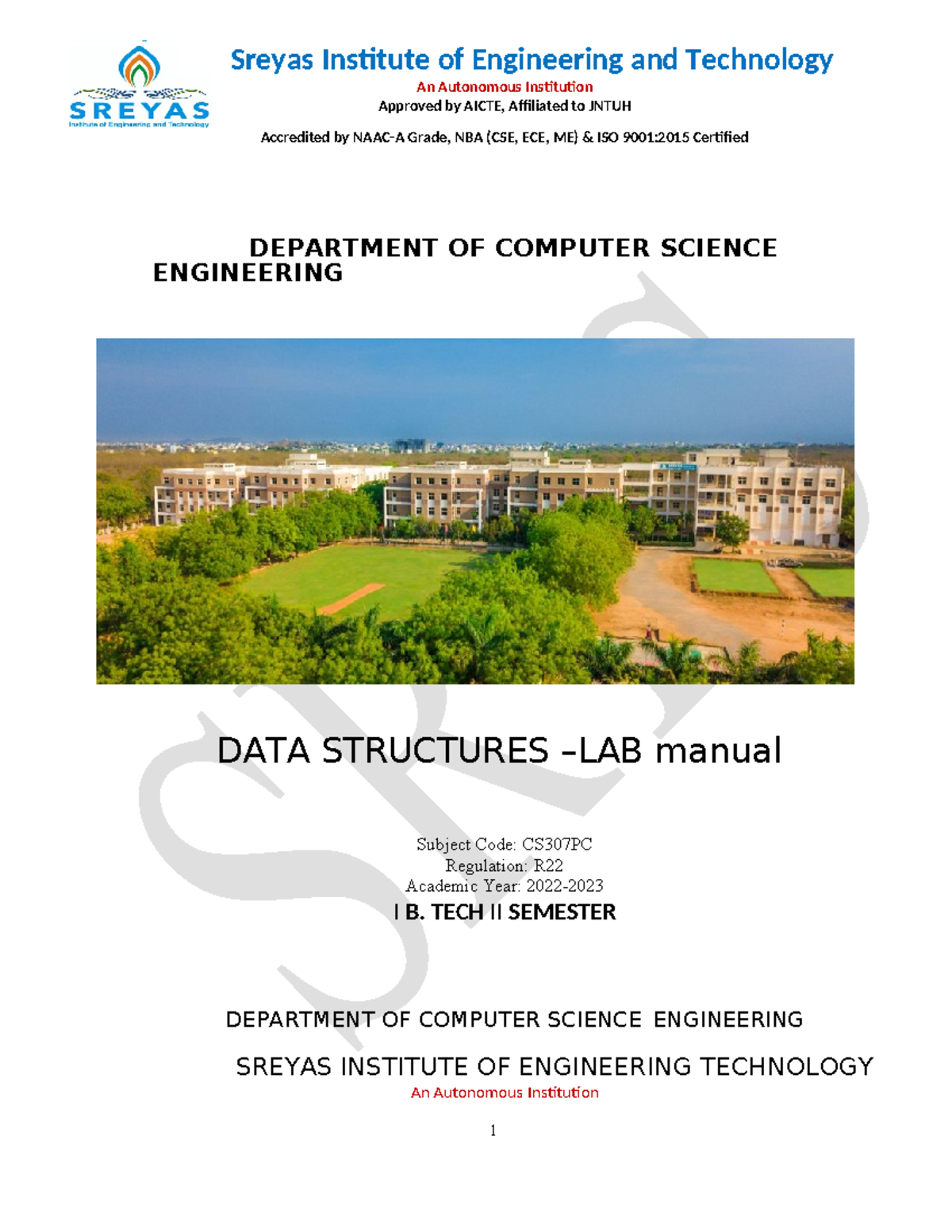 DS-LAB- Manual - An Autonomous Institution Approved by AICTE, Affiliated to JNTUH Accredited by ...
