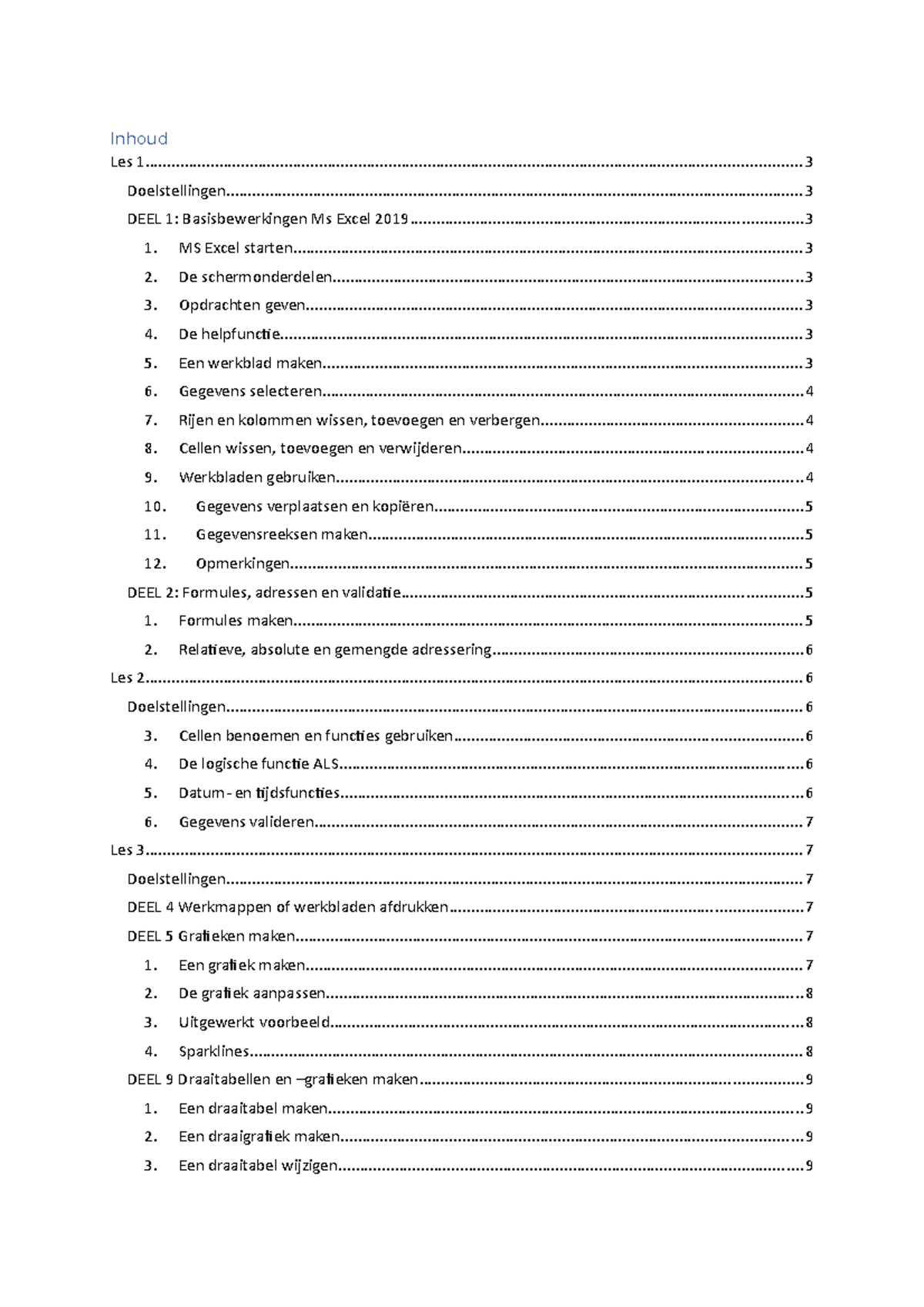 Samenvattign ICT - samenvatting leerstof ICT - MS Excel 2016 - Inhoud ...