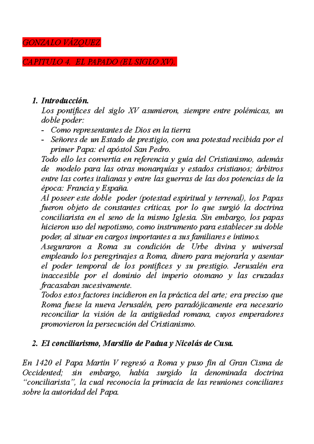 Capitulo 4. EL Papado (EL Siglo XV) - GONZALO CAPITULO 4. EL PAPADO (EL ...