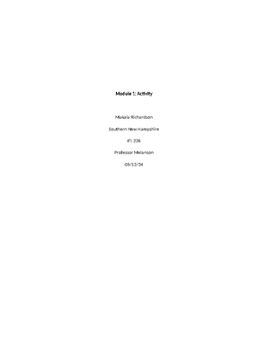 Module 6 IDS - Module 6: Journal Makala Richardson Southern New ...