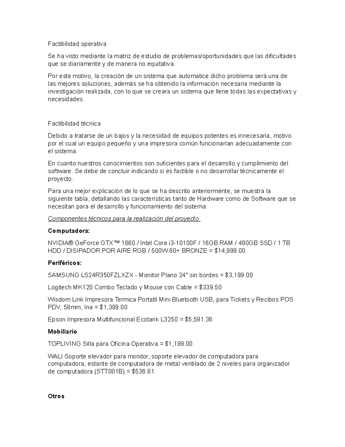 E - copia - dsad - Factibilidad operativa Se ha visto mediante la ...