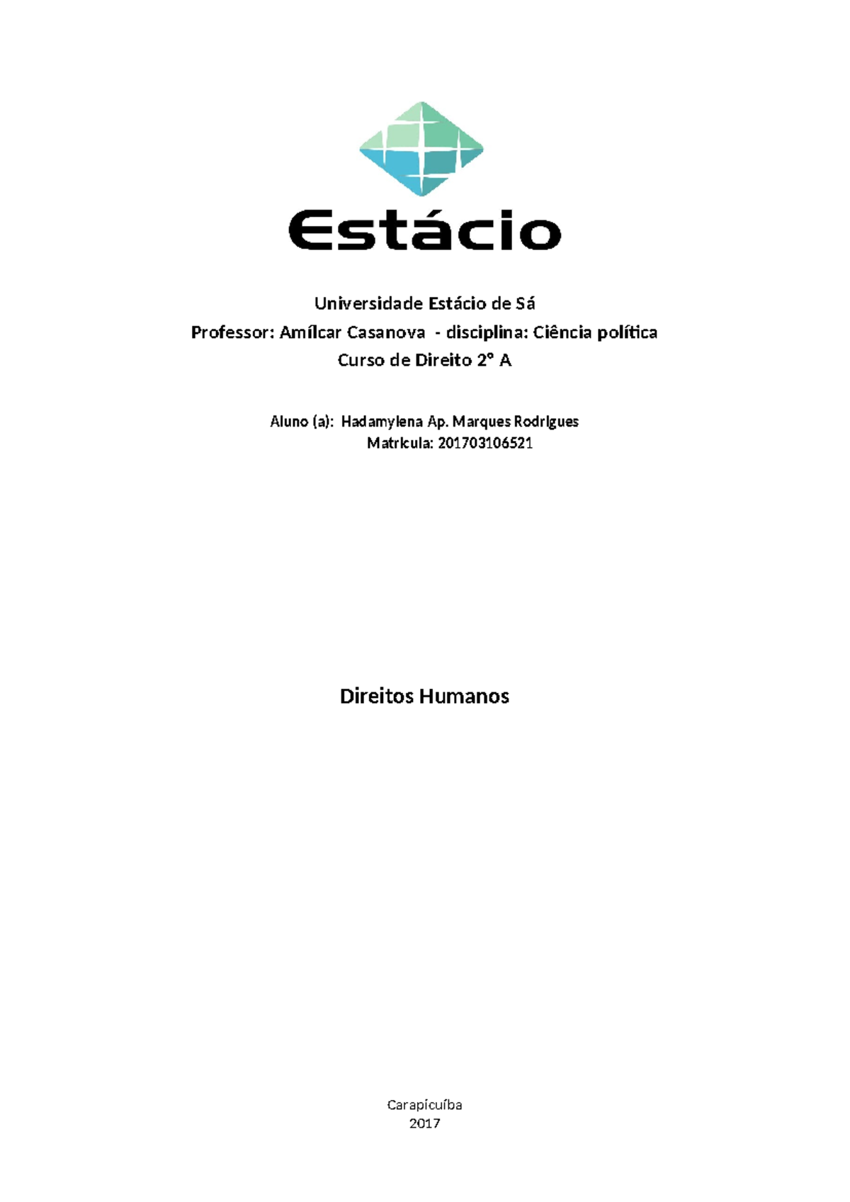 CAPA Trabalho Estacio Pronta DH agr vai - INTRODUÇÃO À ENGENHARIA ...
