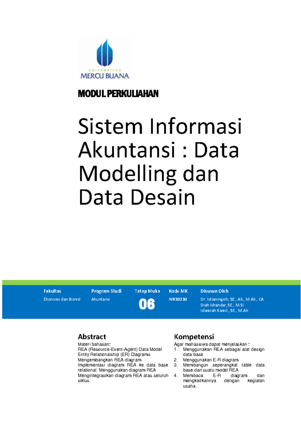 Modul 06 - Data Modelling dan Data Desain - MODUL PERKULIAHAN Sistem Informasi Akuntansi : Data ...