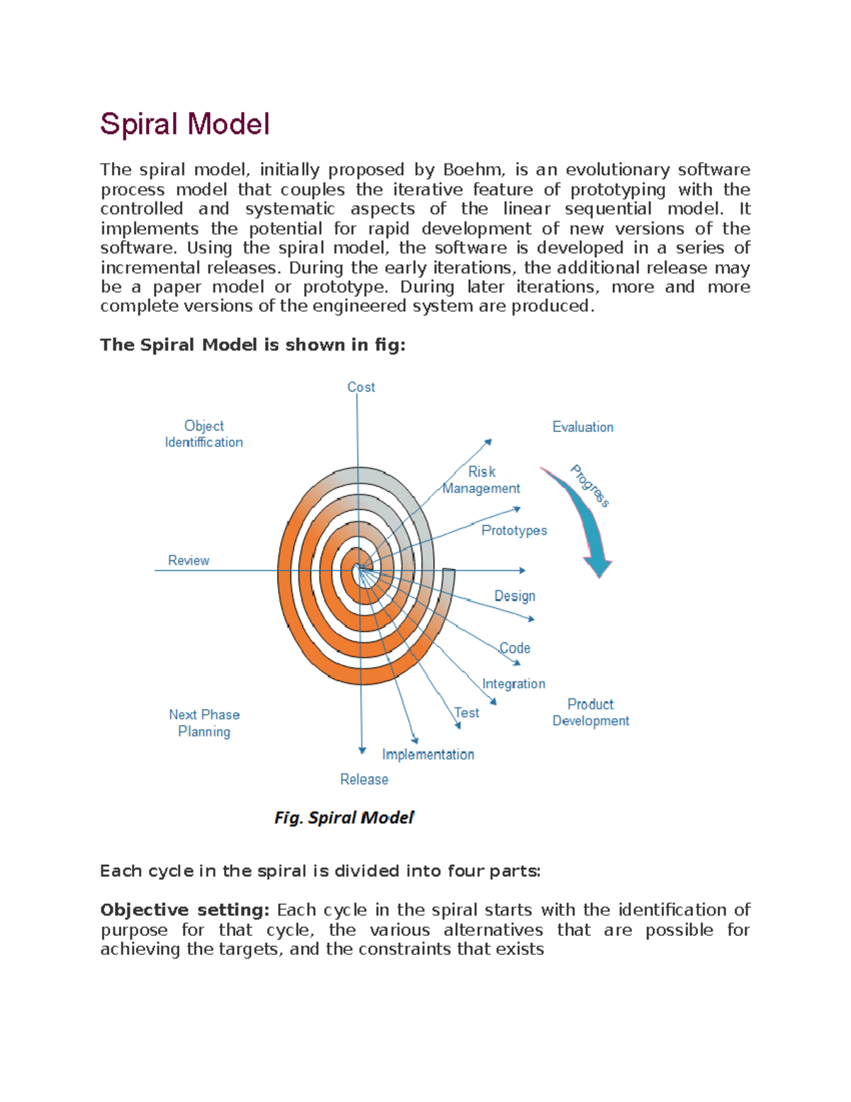 Spiral Model - Spiral Model The spiral model, initially proposed by ...