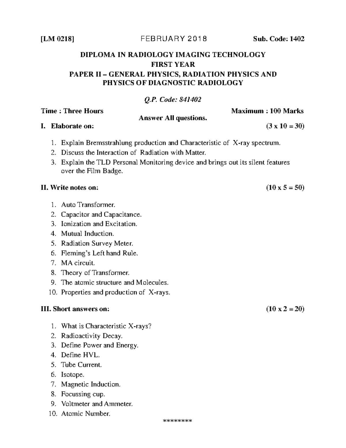 Radiology - simple notes - [LM 0218] FEBRUARY 2018 Sub. Code: 1402 ...