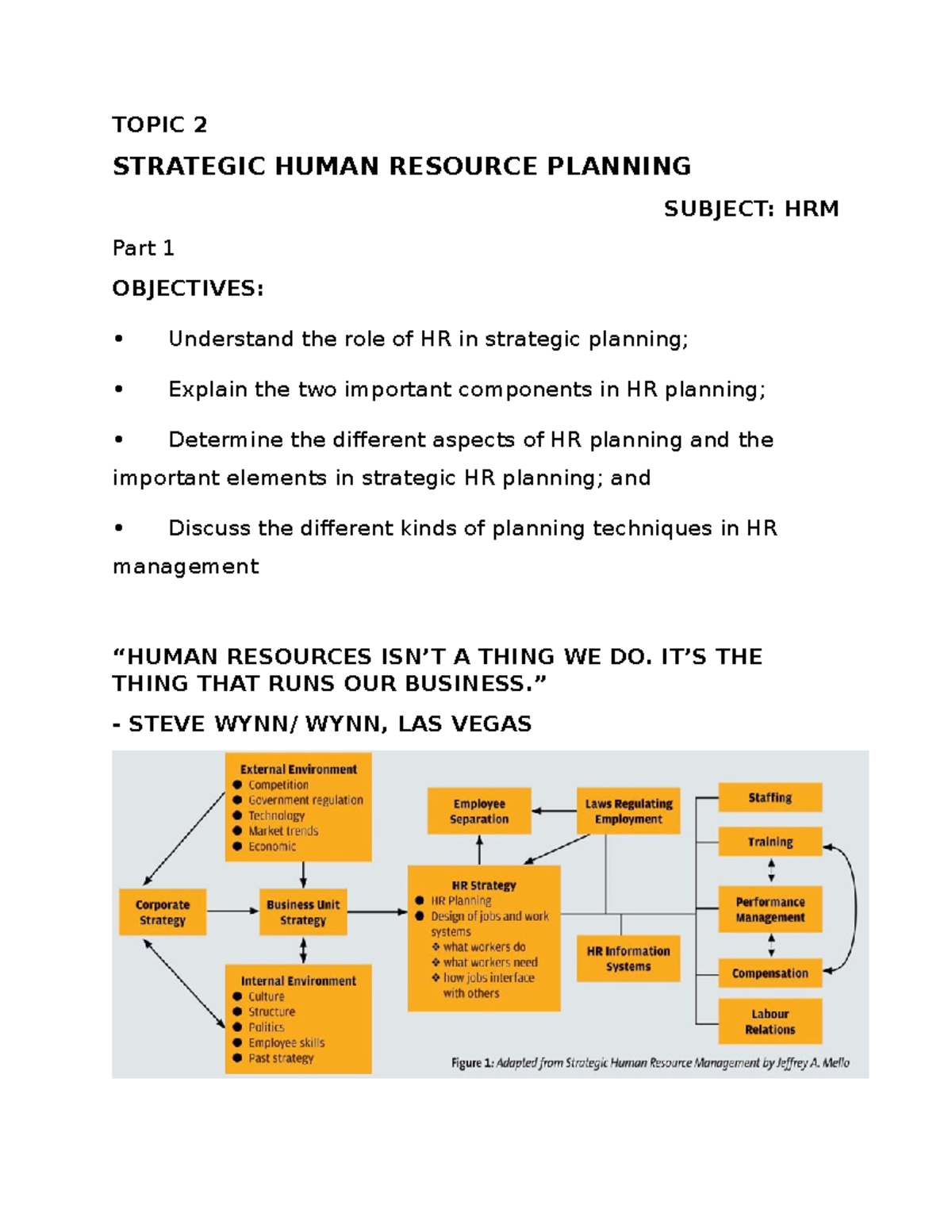 Strategic Human Resource Planning - TOPIC 2 STRATEGIC HUMAN RESOURCE ...