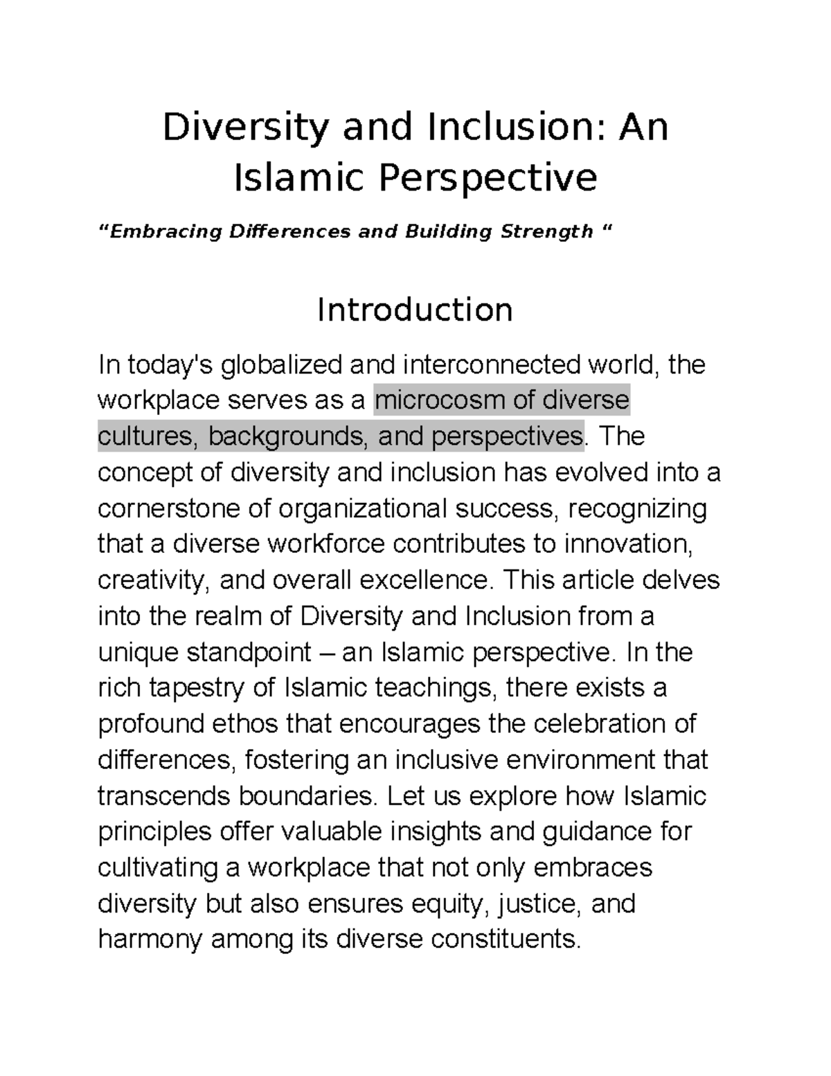 Diversity and Inclusion - The concept of diversity and inclusion has ...