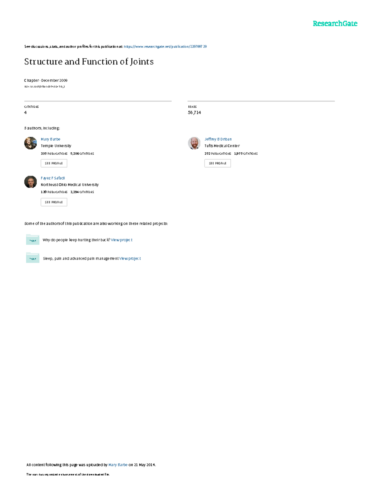 Joints pdf - slide - See discussions, stats, and author profiles for ...