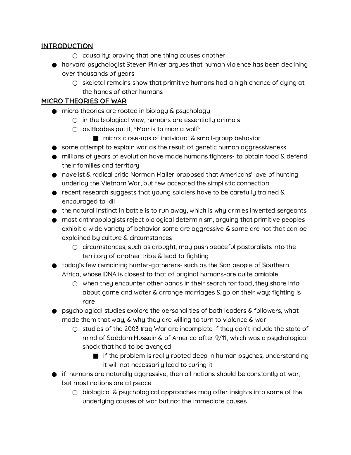 CH. 3 WHY WAR - CH. 3 WHy War - INTRODUCTION causality: proving that ...