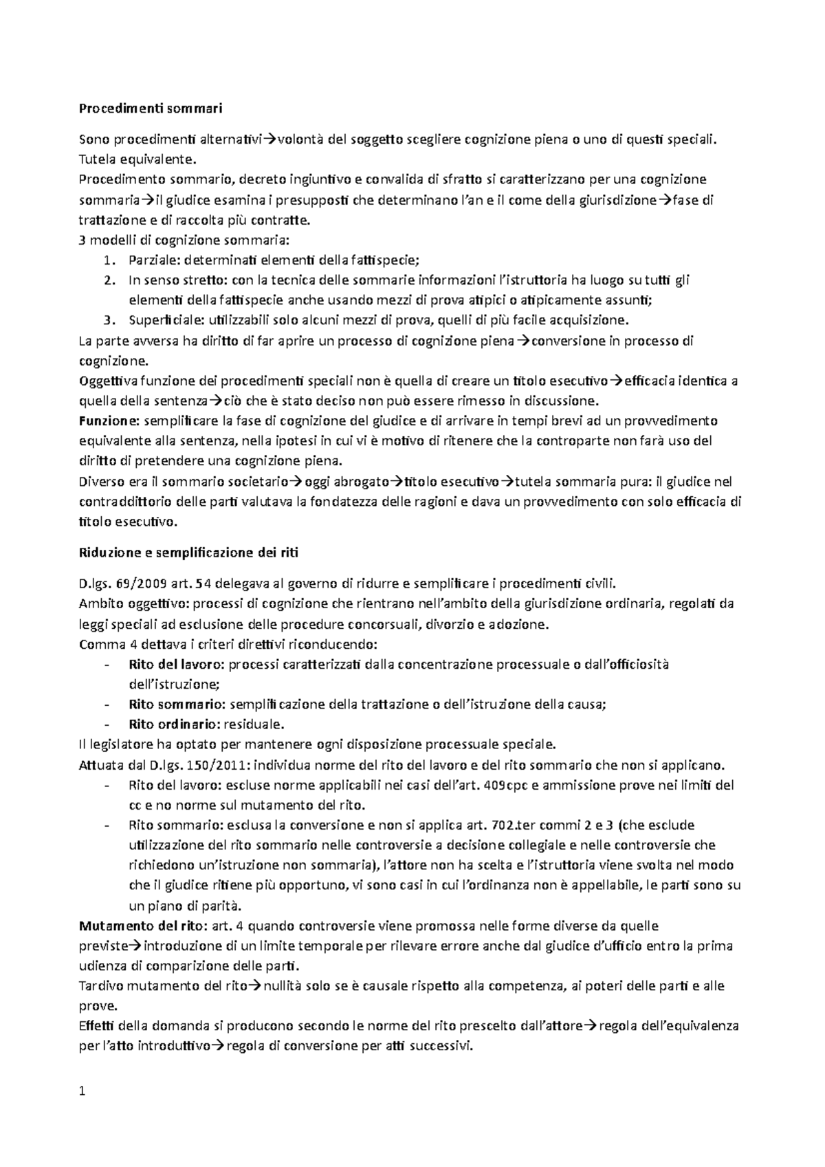 Procedimenti sommari - schemi tratti dal libro di LUISO - Procedimenti ...
