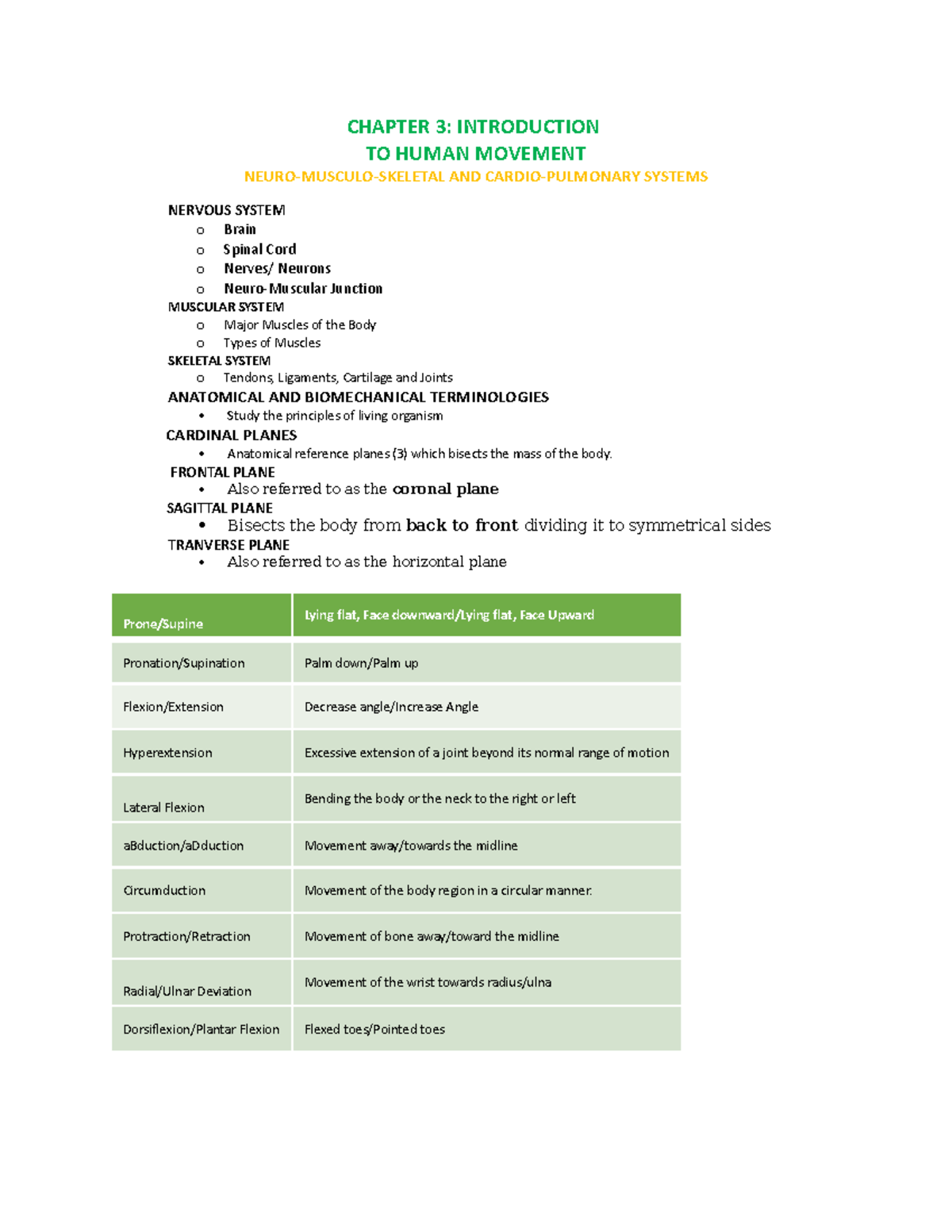 Chapter 3 - hdhdhs - CHAPTER 3: INTRODUCTION TO HUMAN MOVEMENT NEURO ...