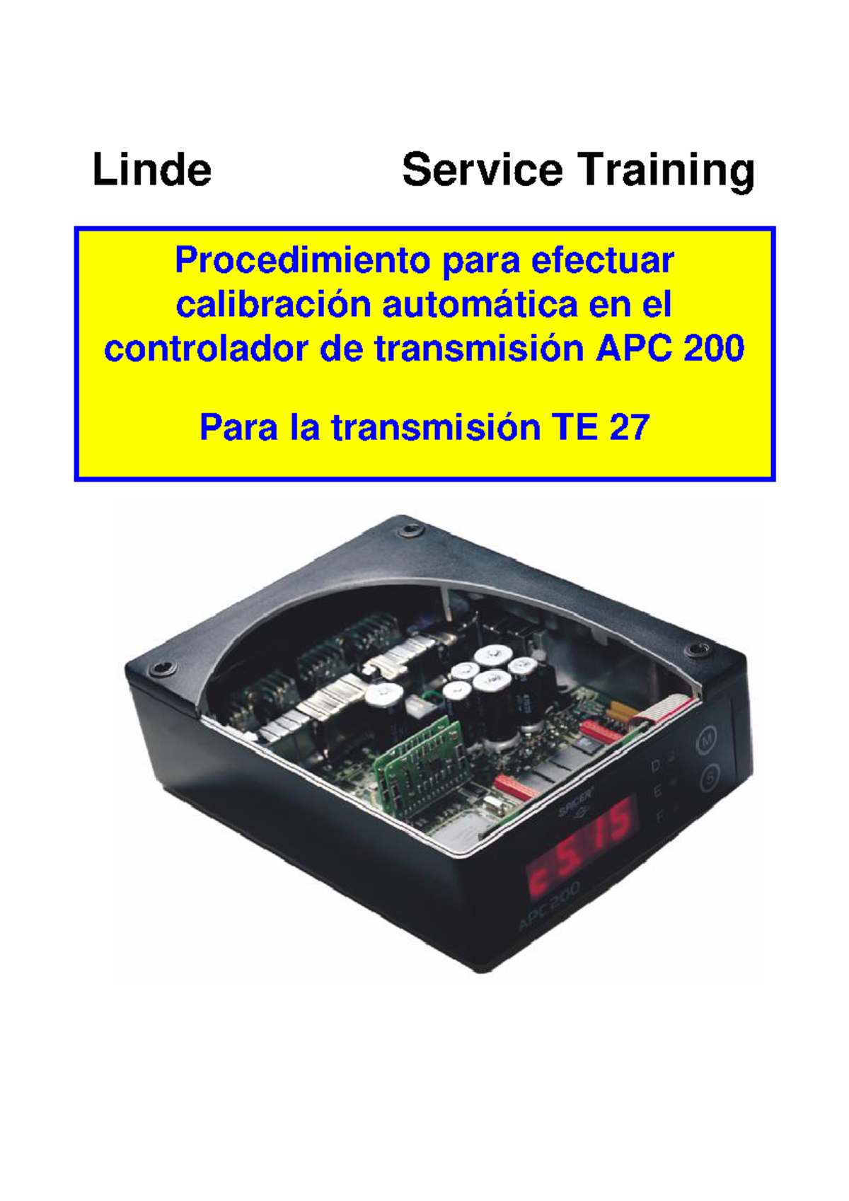 CALIBRACION APC200 DANA - Procedimiento para efectuar calibración ...