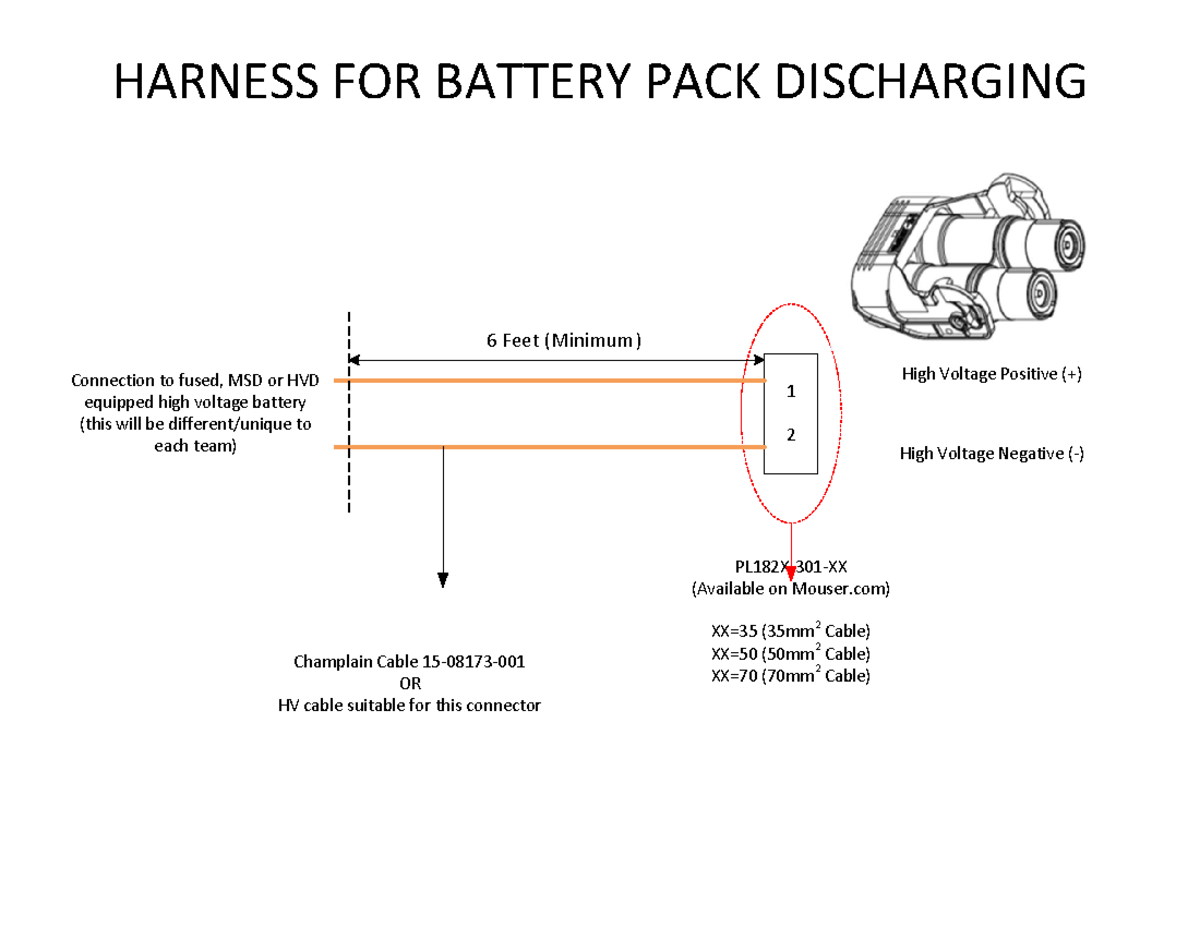 Battery Discharge Harness 032624 - 1 2 High Voltage Positive (+) High ...