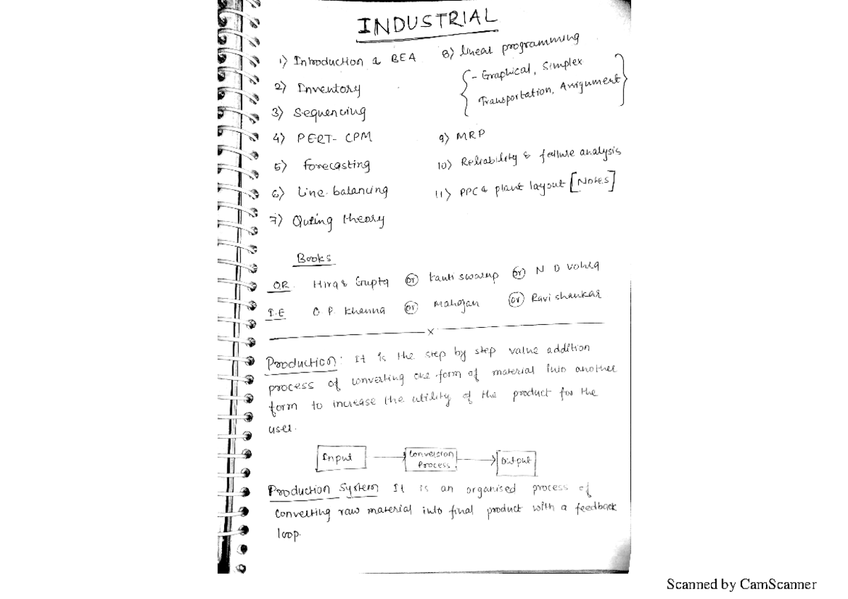 Industrial engineering gate notes - Mechanical Engineering - Studocu