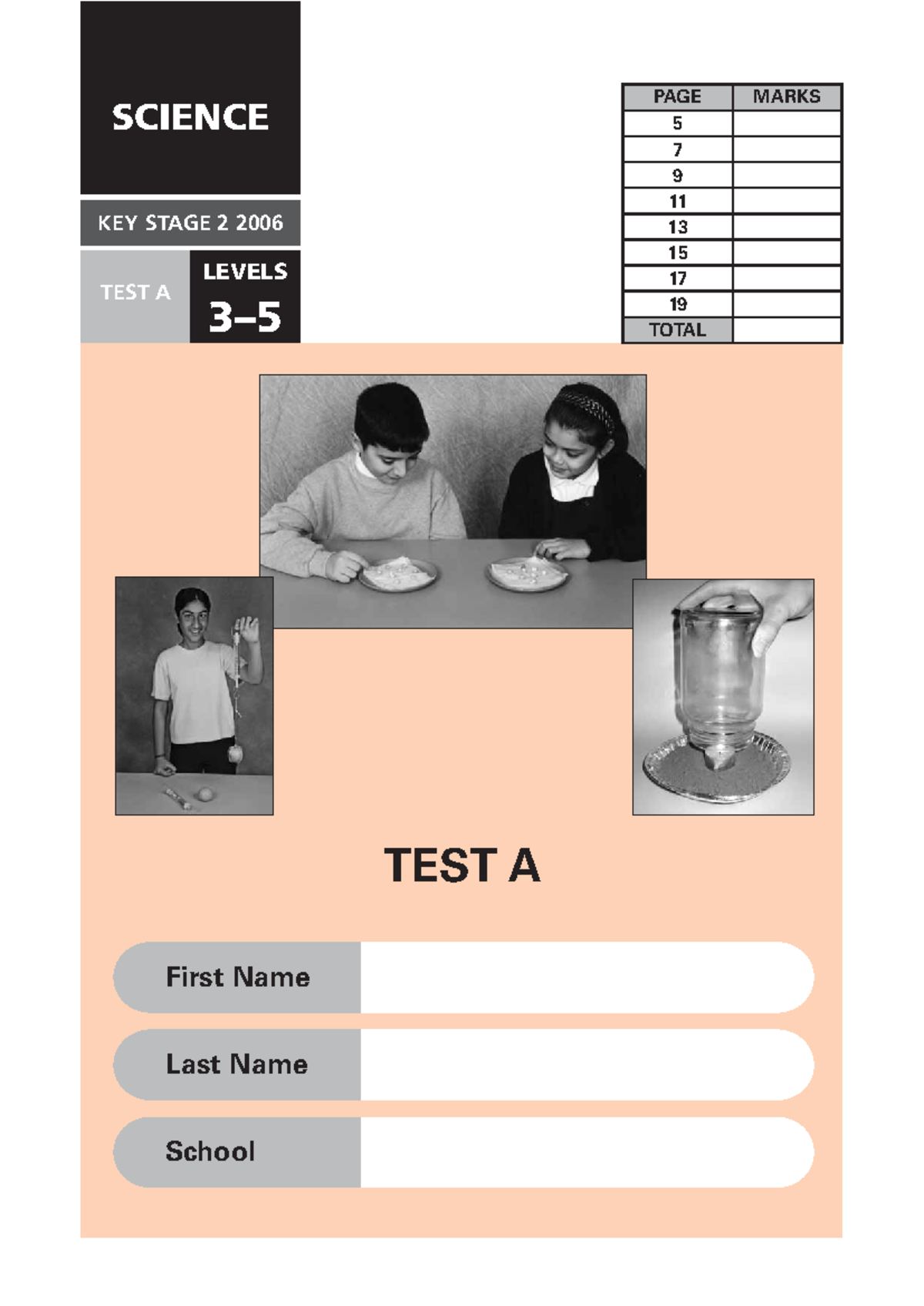 2006-science-A - practice questions - SCIENCE KEY STAGE 2 2006 TEST A ...