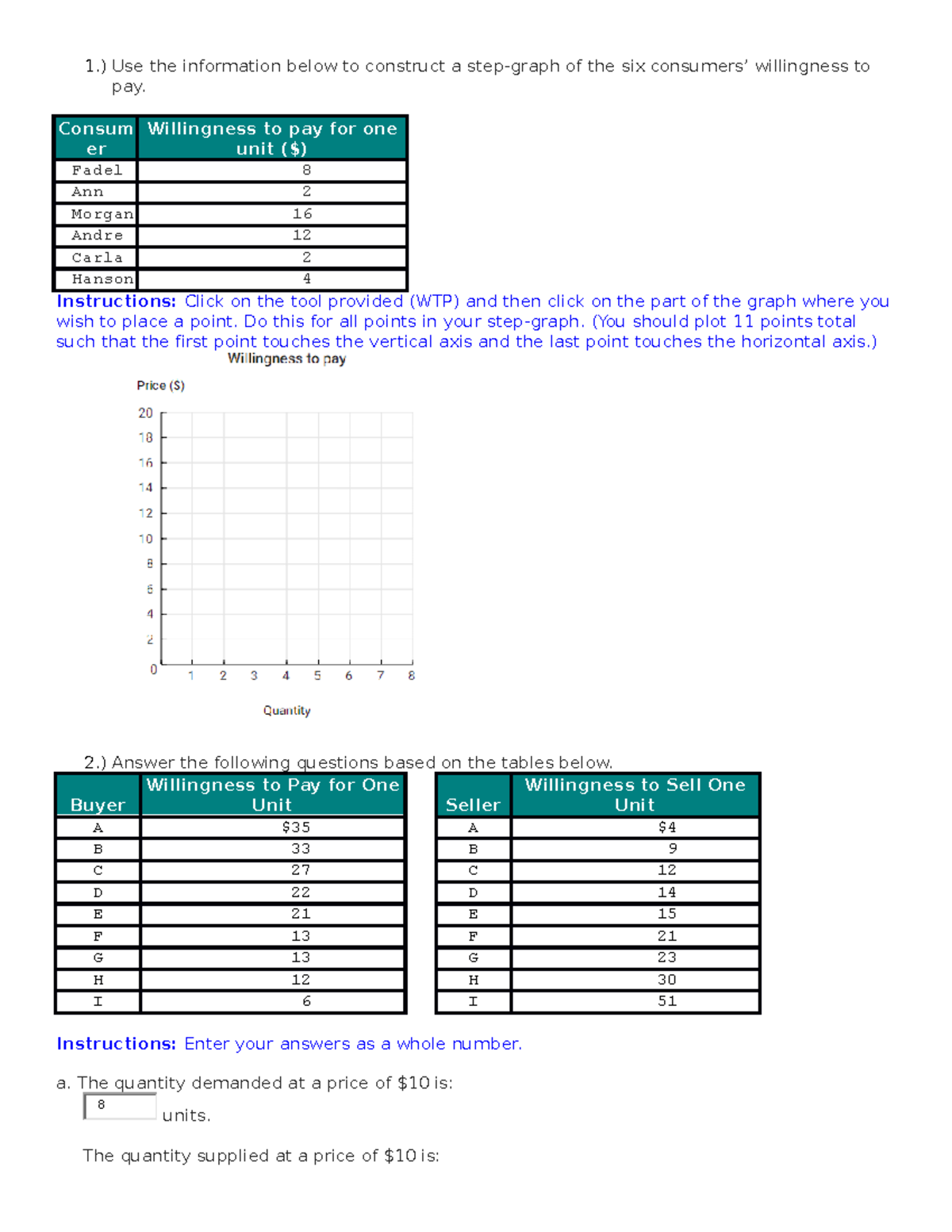 Chapter 5 Assignment Completed - 1.) Use the information below to ...