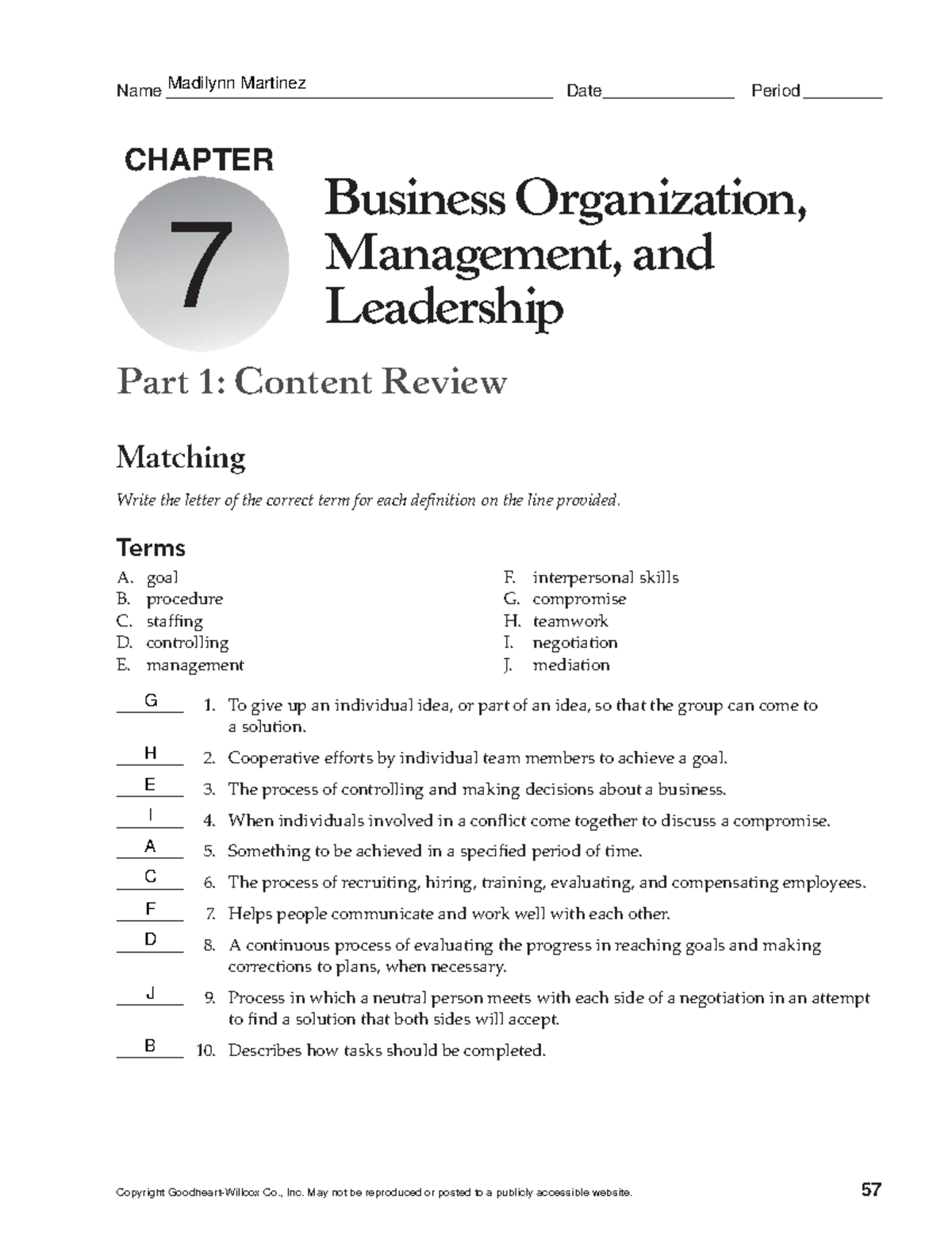 Chapter 7 Workbookpt 2 - workbook - Name