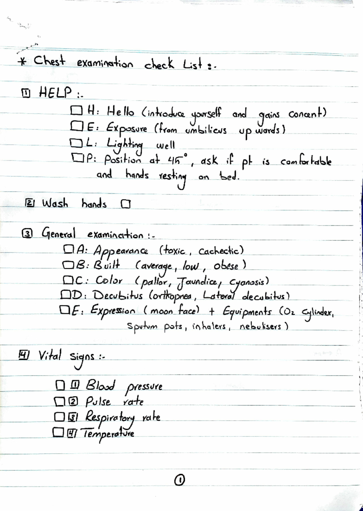 Respiratorycheck - Check list for clinical skills - medicine and ...