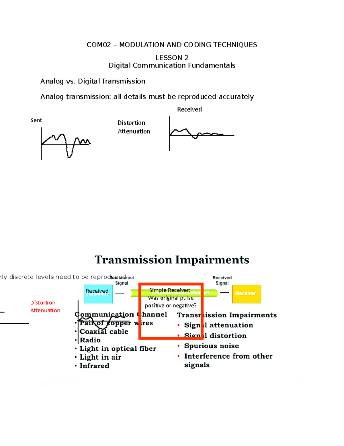 Lesson-2-FOR- Students - COM02 – MODULATION AND CODING TECHNIQUES ...