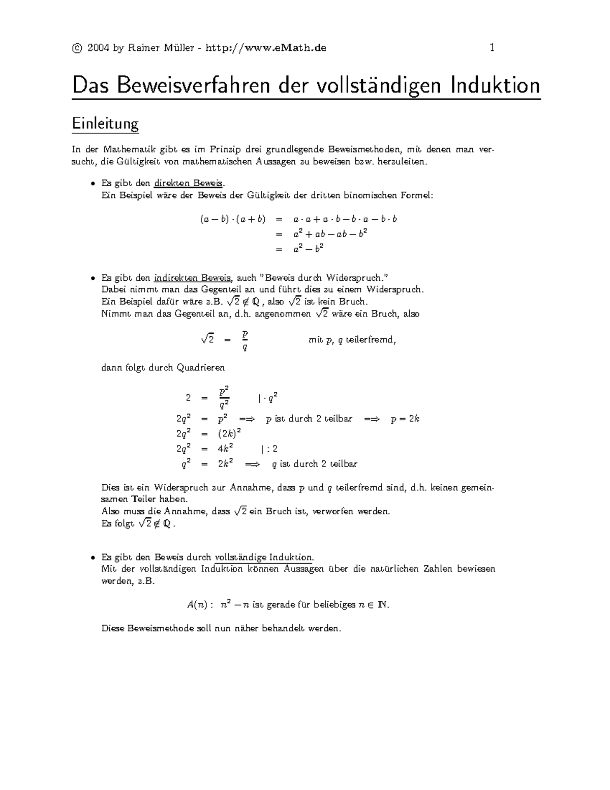 Vollstaendige-Induktion - Das Beweisverfahren der vollst ̈andigen ...