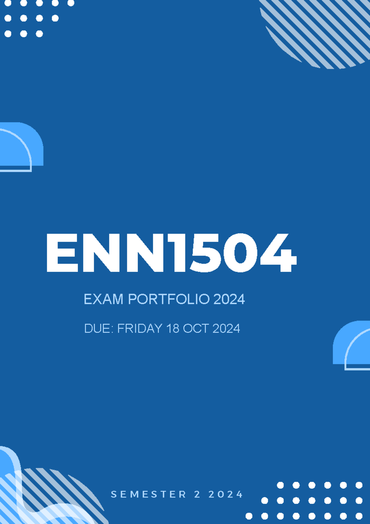 ENN1504 EXAM MEM0 2024 - Memo - ENN - S E M E S T E R EXAM PORTFOLIO ...