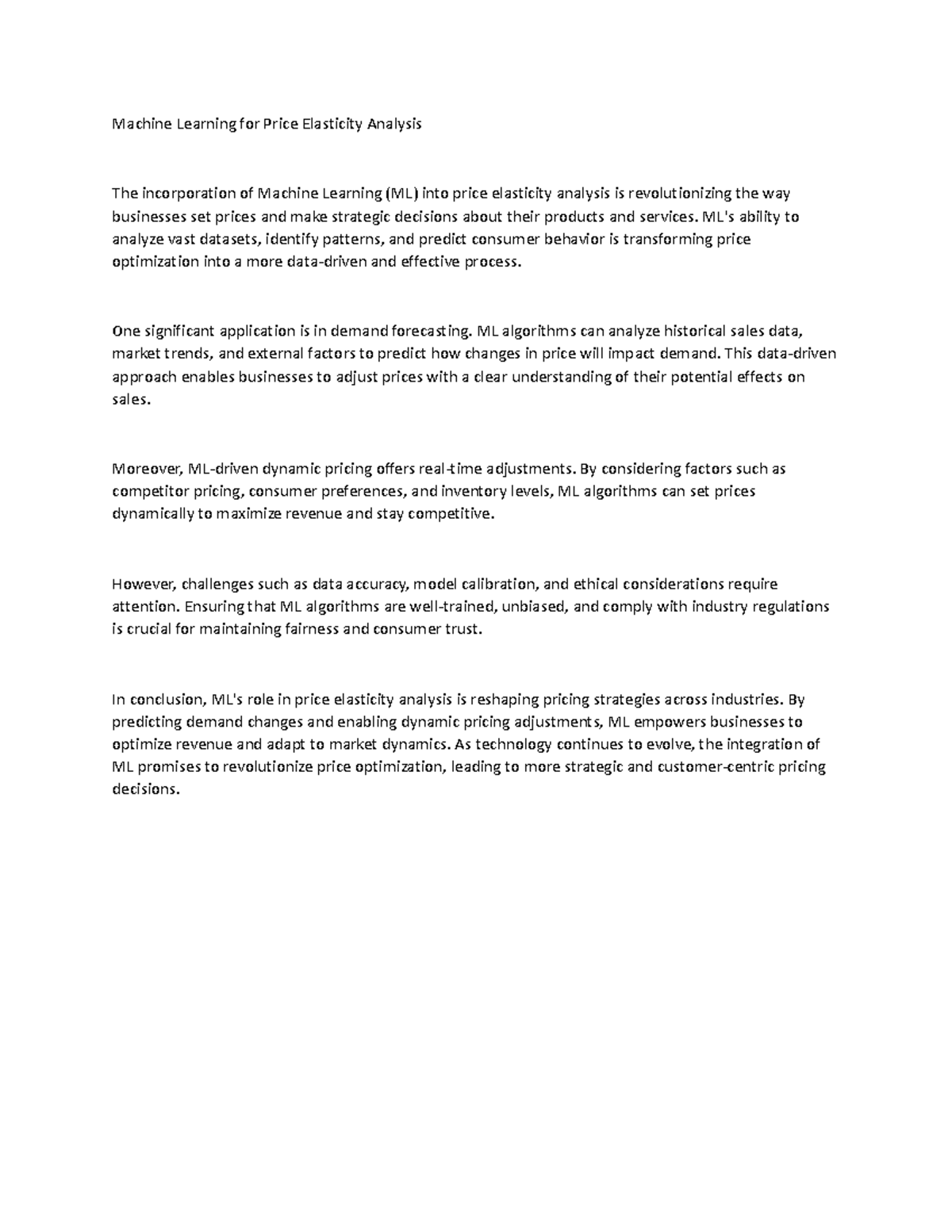 Machine Learning for Price Elasticity Analysis - ML's ability to ...