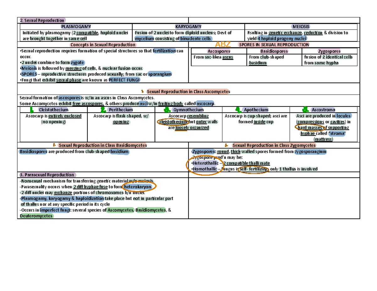 Intro Medical Mycology Part 7 - Sexual Reproduction PLASMOGAMY ...