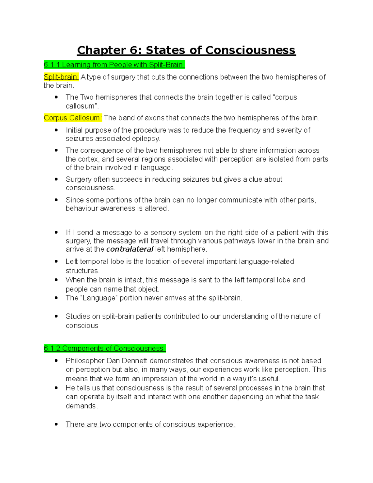 Psychology Module 6 Notes: States of Consciousness - Chapter 6: States ...