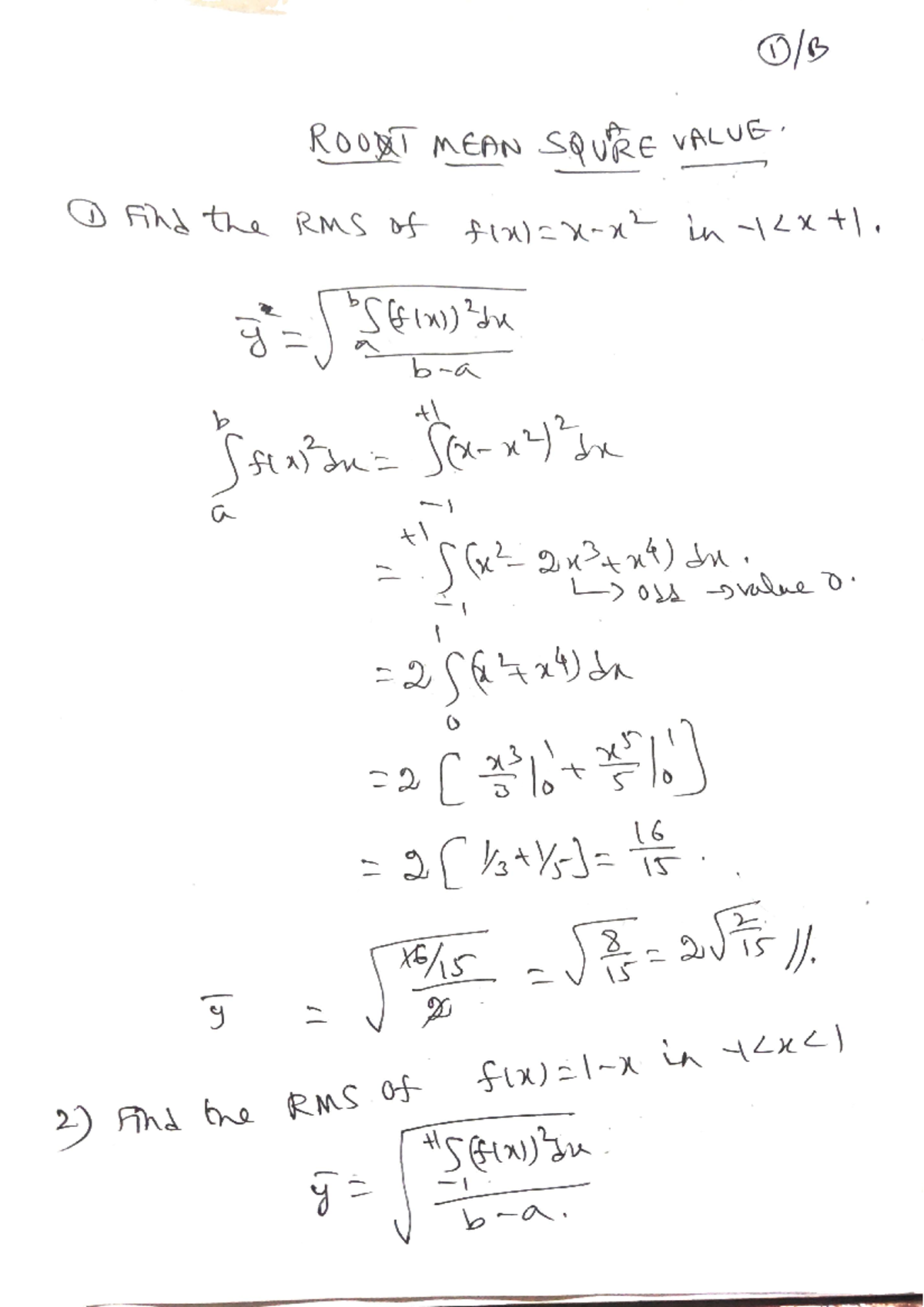 ROOT MEAN Square Value ( RMS) - Transforms And Boundary Value Problems ...