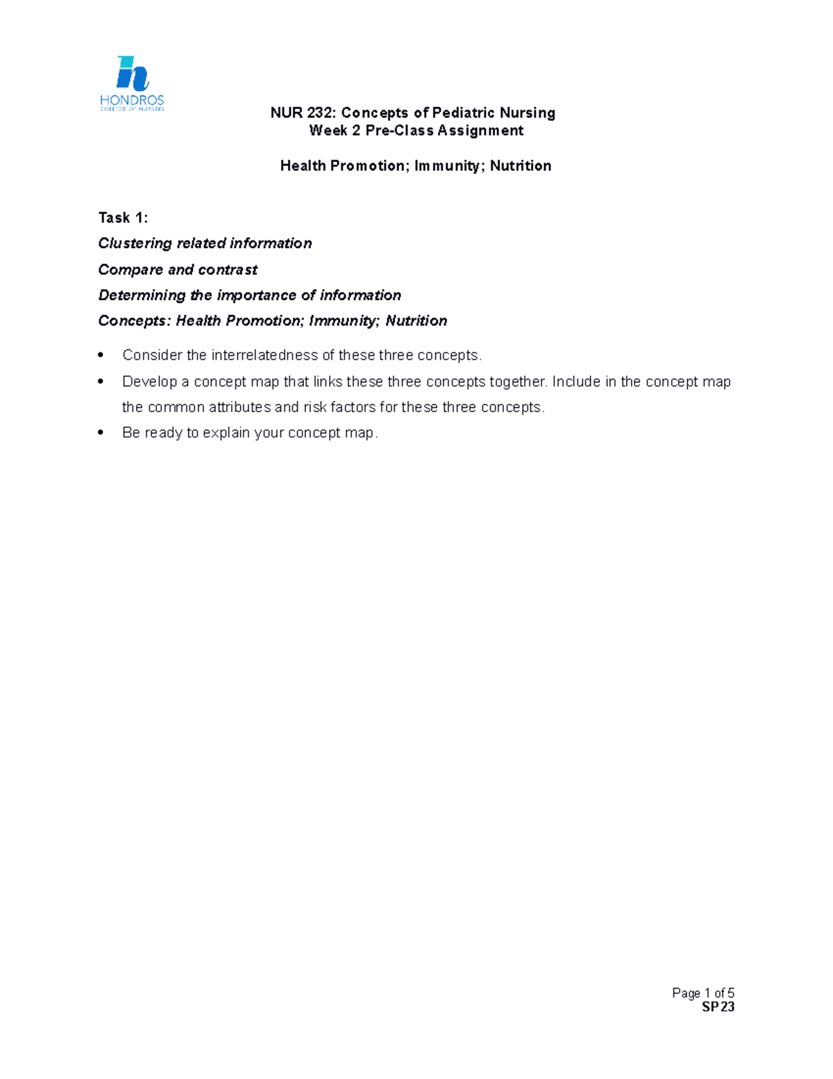 Week 2 Pre Class Assignments - Week 2 Pre-Class Assignment Health ...