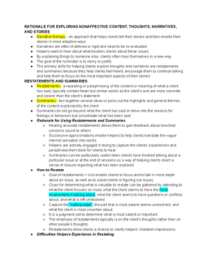 Overview of Action Stage - RATIONALE FOR THE ACTION STAGE Because most ...
